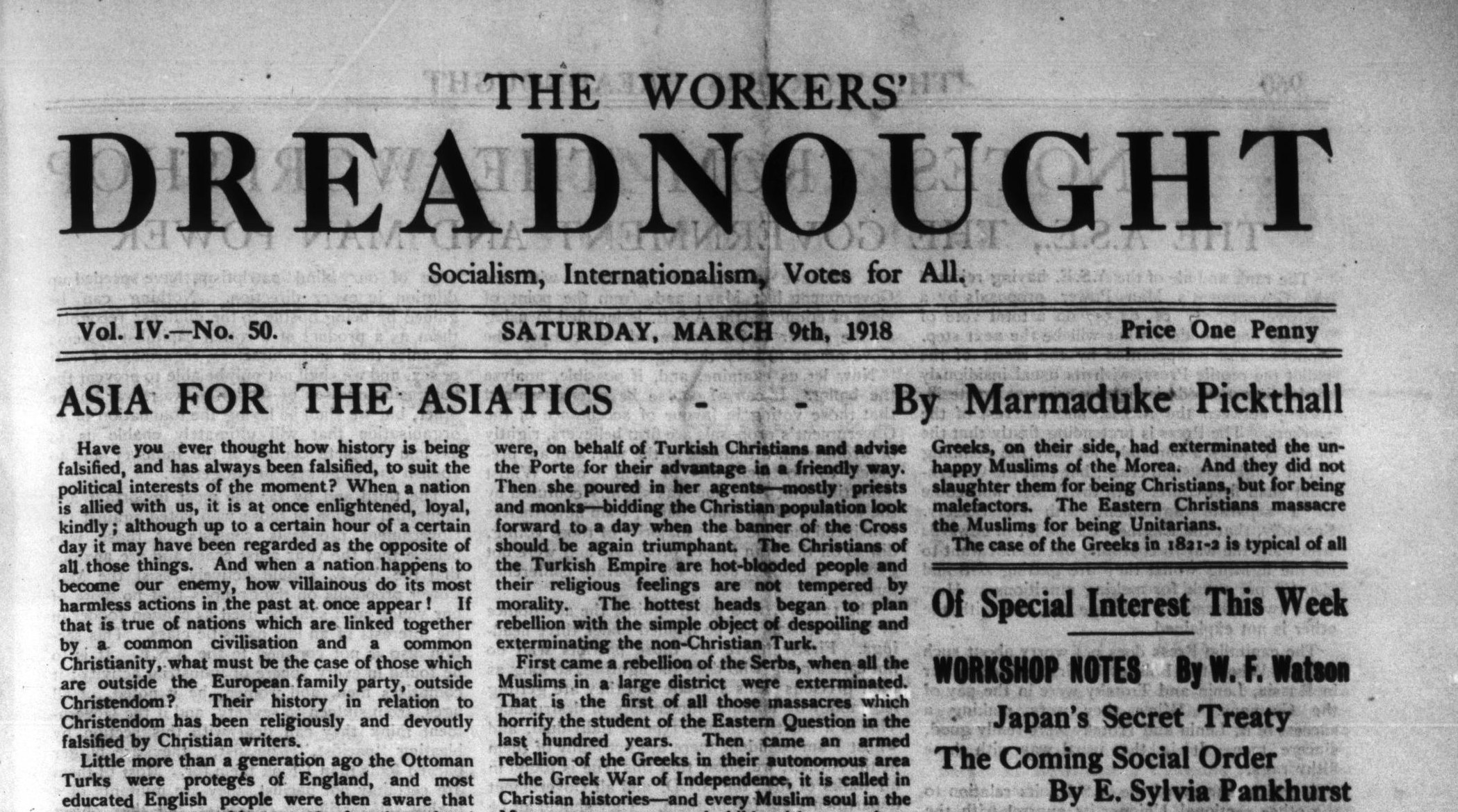The Workers' Dreadnought (Vol. 04 No. 50 - 9 March 1918) | libcom.org